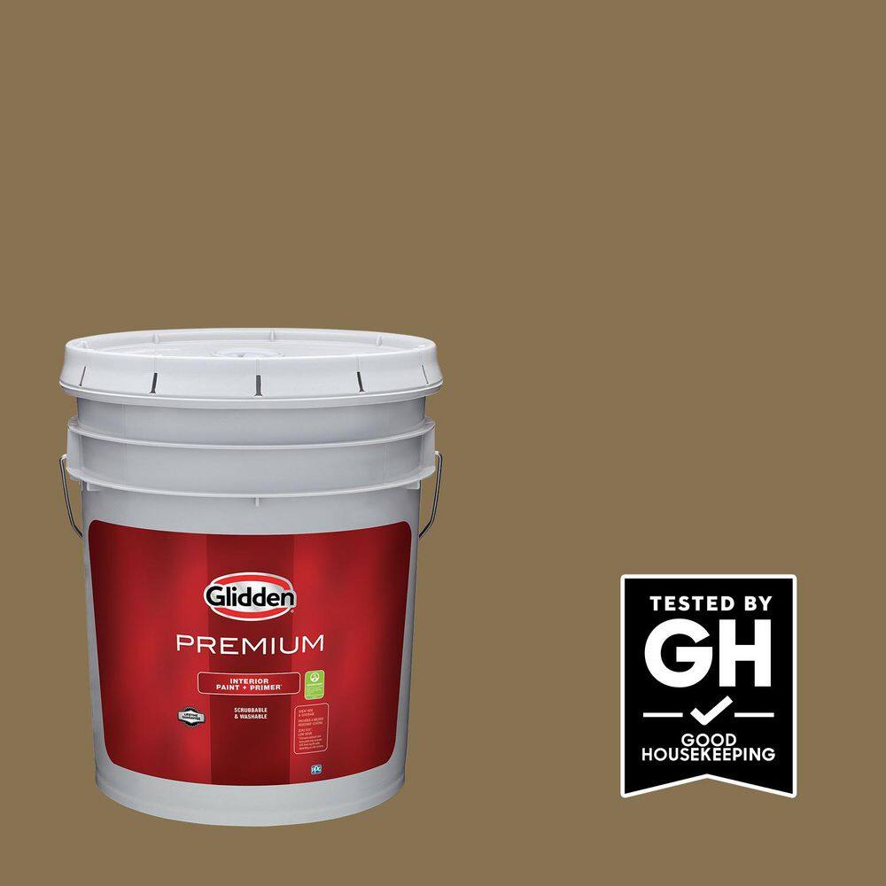 Glidden Premium 5 gal. PPG1099-7 Favorite Fudge Flat Interior Latex ...