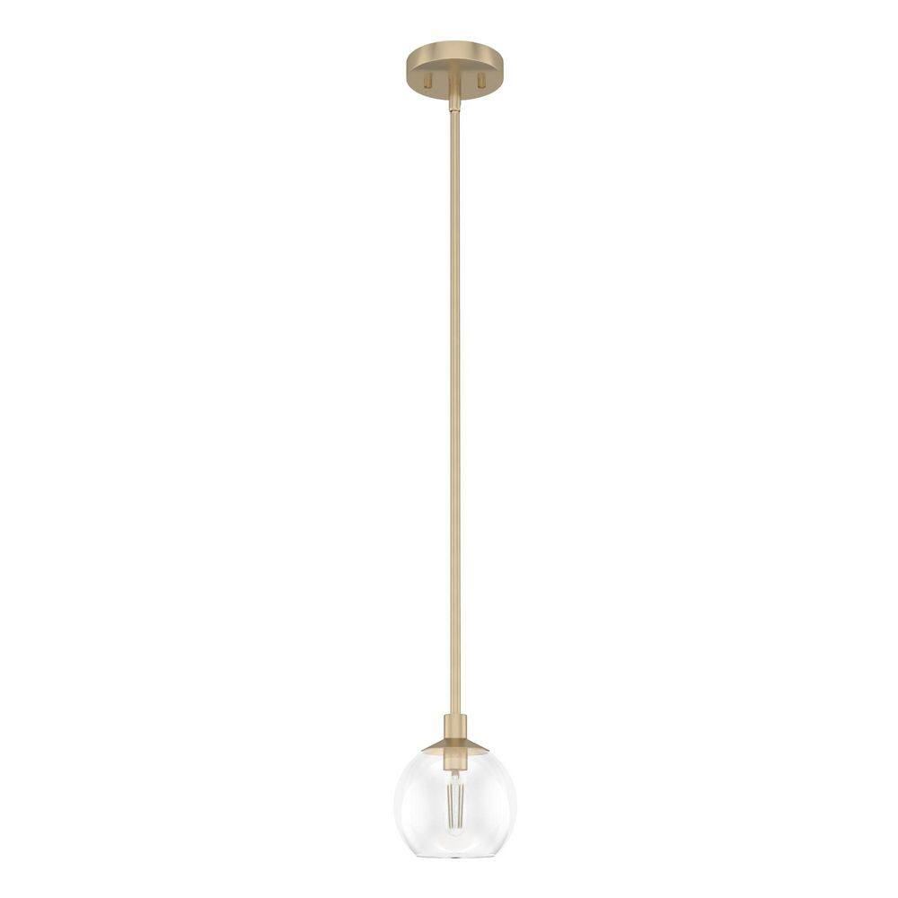 Hunter Xidane 1-Light Alturas Gold Island Mini Pendant Light with Clear ...