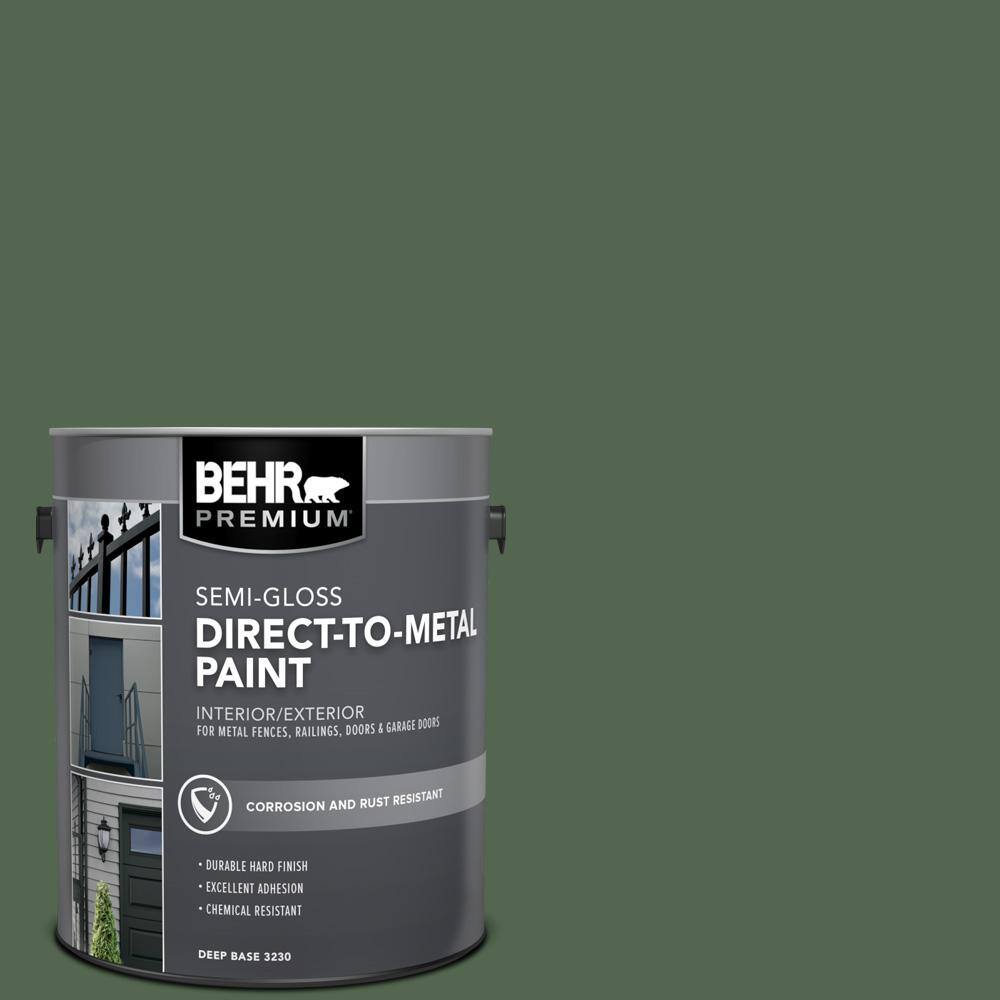BEHR PREMIUM 1 gal. #S410-7 Equestrian Green Semi-Gloss Direct to Metal ...
