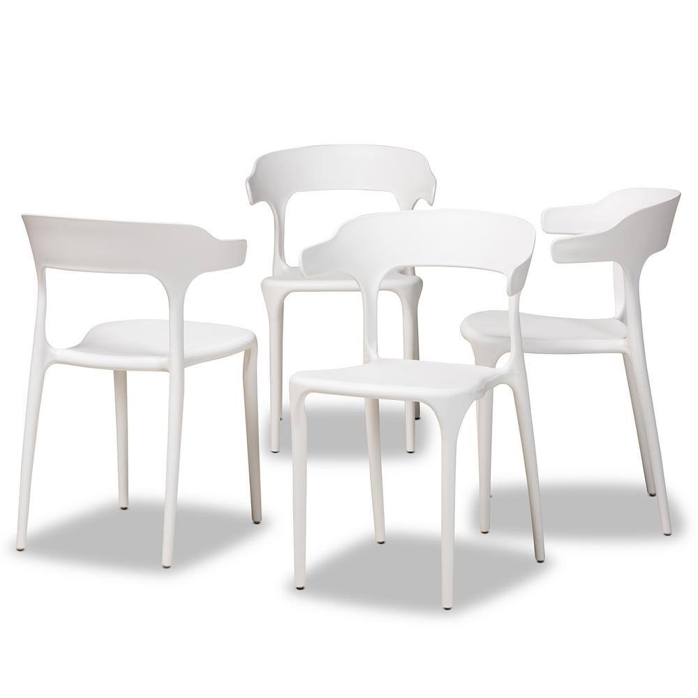 Baxton Studio Gould White Dining Chair (Set of 4) 193-12025-HD - The ...