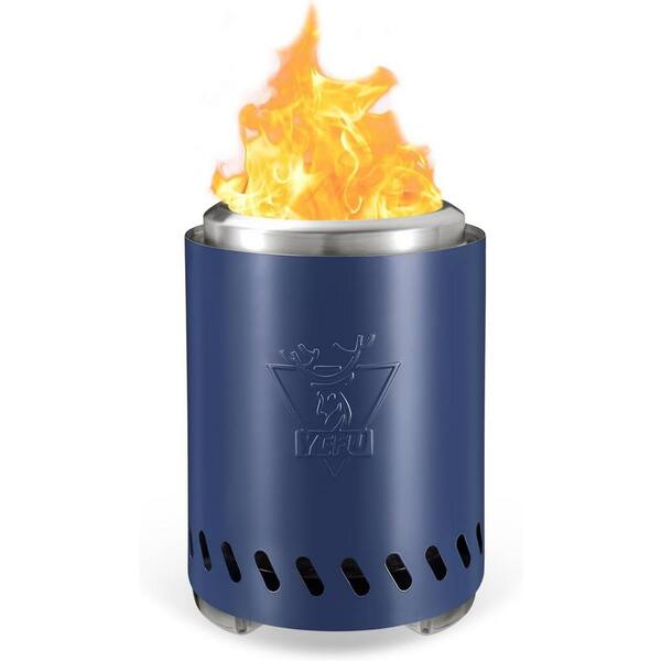 YEFU 9.7 in. H x 7.1 in. Blue Tabletop Fire Pit for Outdoor and Patio ...
