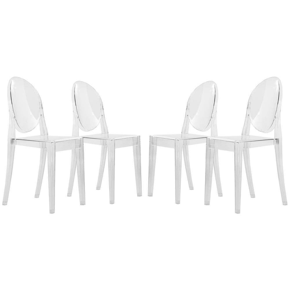 Leisuremod Marion Clear Finish Acrylic Side Chair Set of 4 GV19CL4 ...