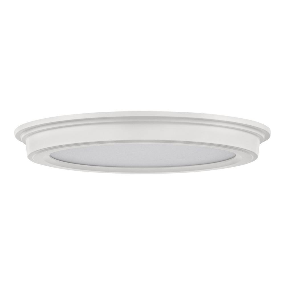 Commercial Electric 7 in. White Selectable LED Round Flush Mount, Low ...