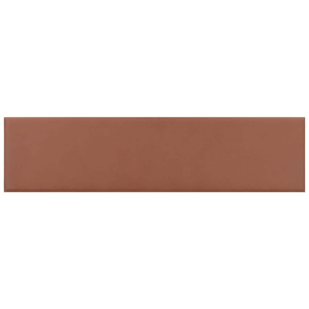 Apollo Tile Arte 1.97 in. x 7.87 in. Matte Red Ceramic Subway Wall and ...