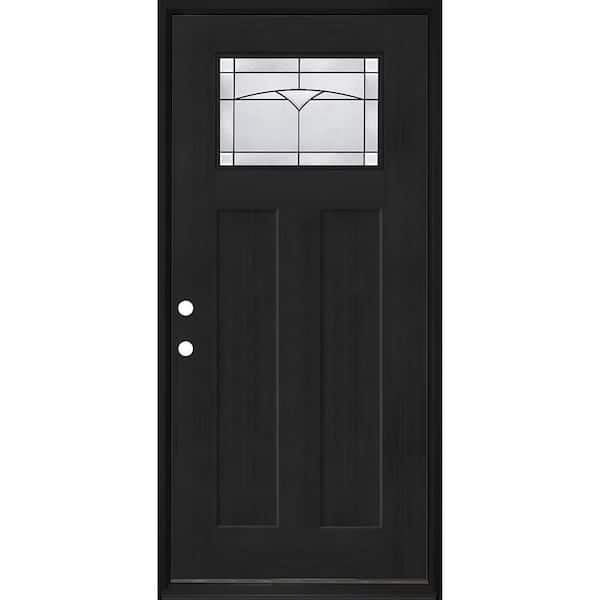 Steves & Sons Regency 36 in. x 80 in. 1/4 TopL Horizon Glass RHIS Onyx ...