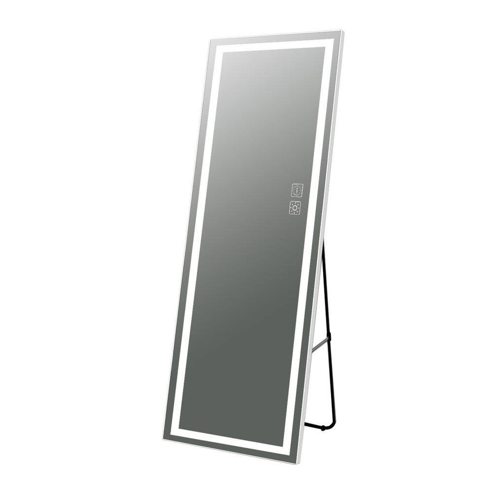 20 in. W x 63 in. H Rectangular Silver Frameless Wall-Mount or ...