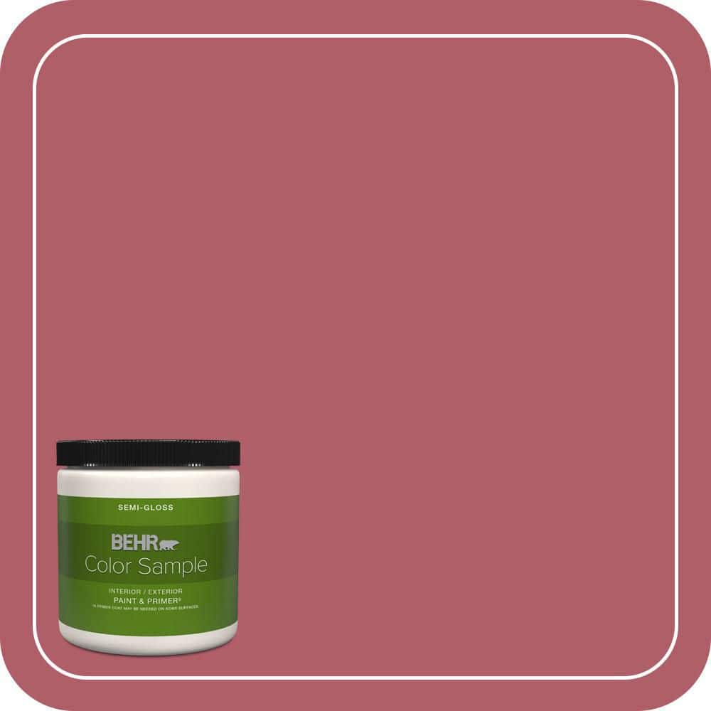 BEHR PREMIUM PLUS 8 oz. #130D-5 Rhubarb Semi-Gloss Interior/Exterior ...