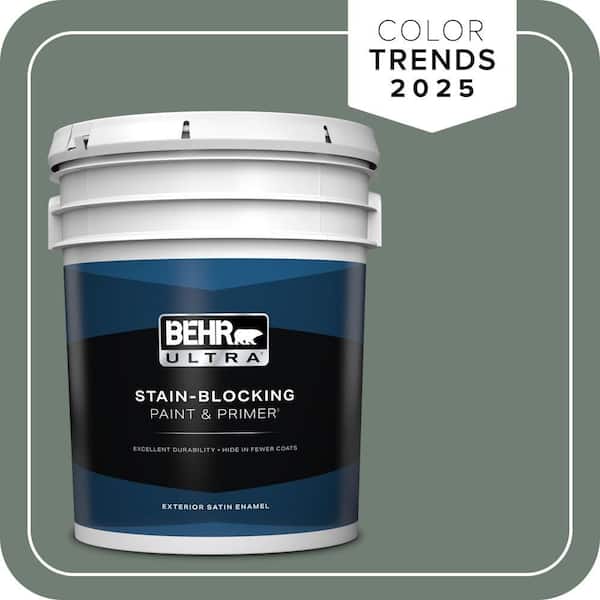 BEHR ULTRA 5 gal. #N420-5 Boreal Satin Enamel Exterior Paint & Primer ...