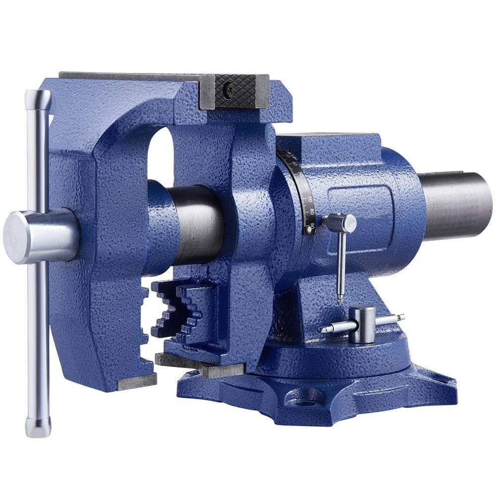 SKYSHALO Heavy Duty Bench Vise, 6-1/2 in. Jaw Width, 5 in. Max Jaw Opening Multi-Purpose Ductile ...