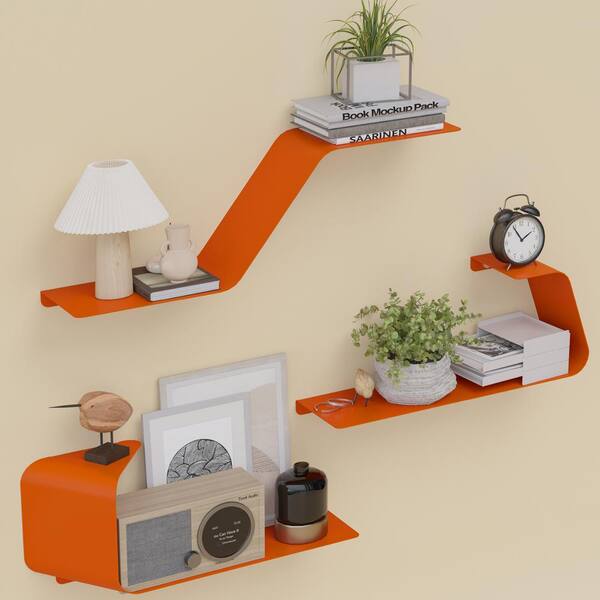 Sttoraboks 49 in. W x 6 in. D Floating Decorative Wall Shelf, Set of 3 ...