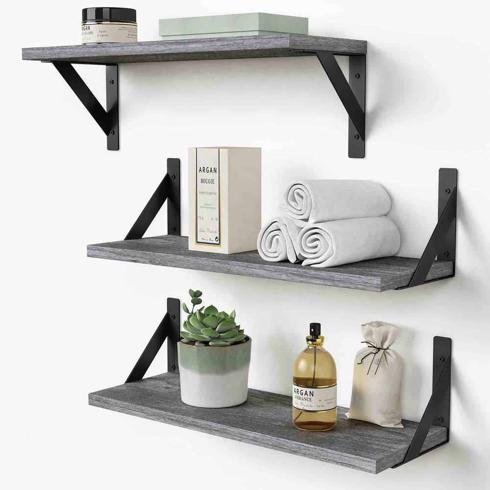 17 in. W x 6 in. D Floating Decorative Wall Shelf Set of 3 TG9150-P36 ...