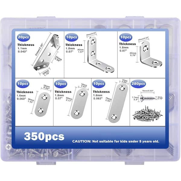 KIWDZFU Universal Stainless Steel Corner Connectors L Bracket Corner ...