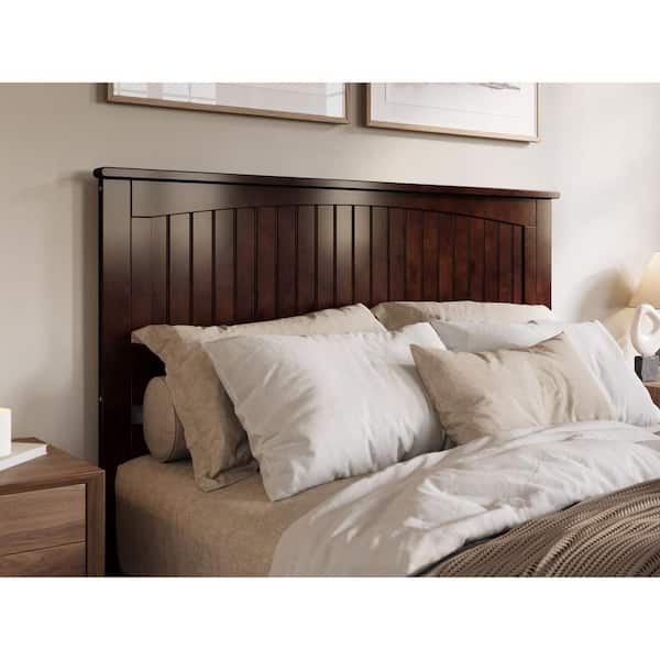 AFI Nantucket Walnut Brown Queen Solid Wood Panel Headboard with ...