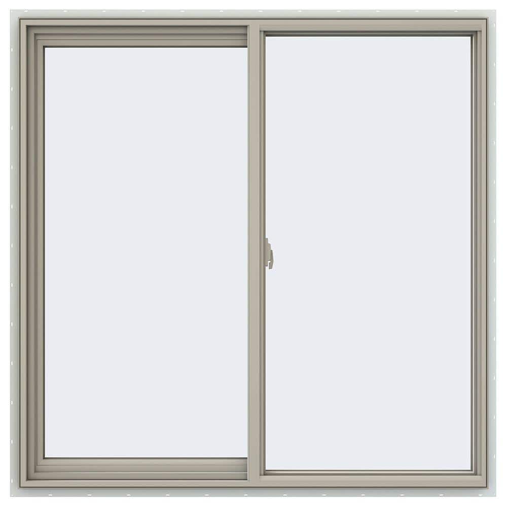 JELD-WEN 47.5 in. x 47.5 in. V-2500 Series Desert Sand Vinyl Left ...
