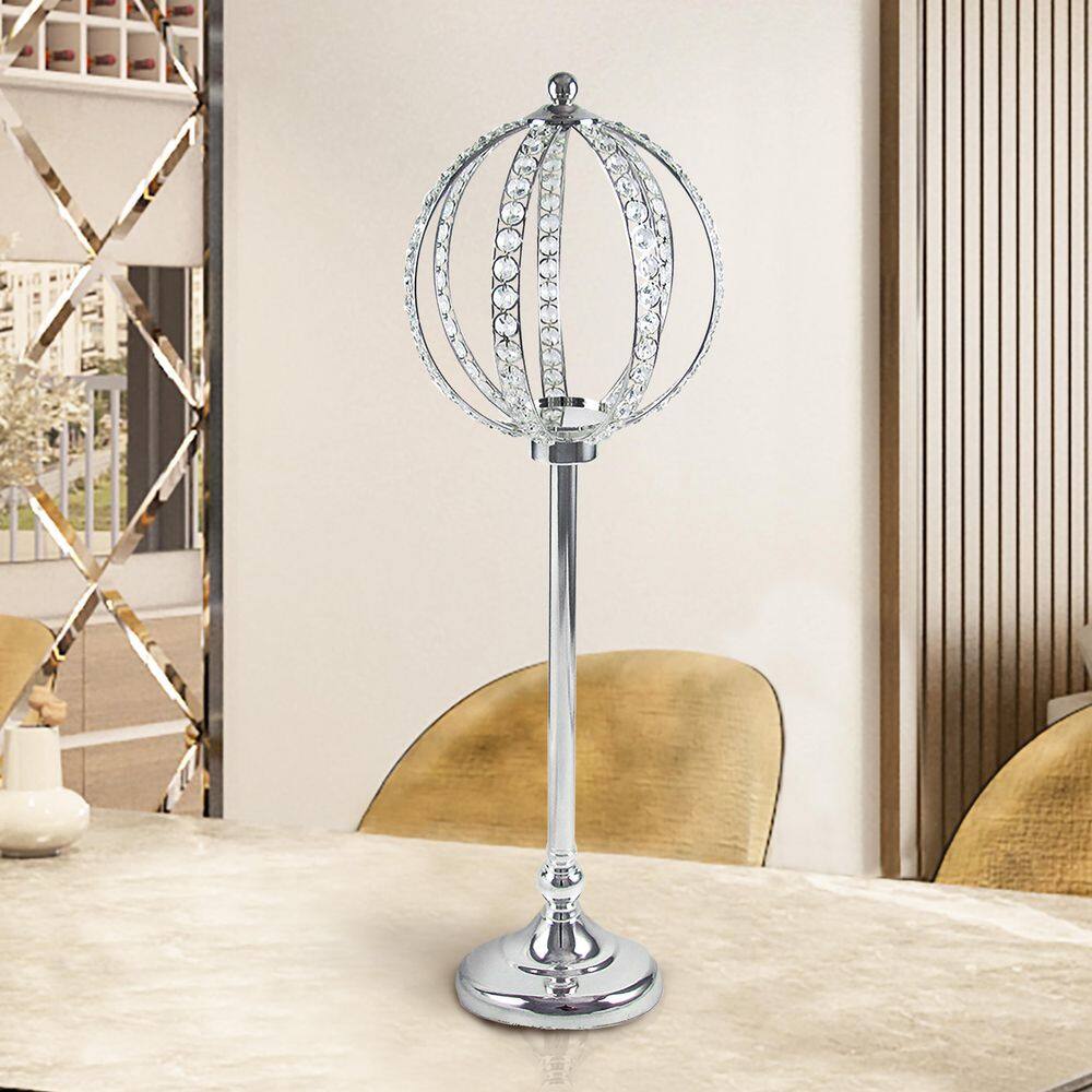 LIVING LUXURY Large Silver Crystal Bead Decorative Ball Accent Piece ...