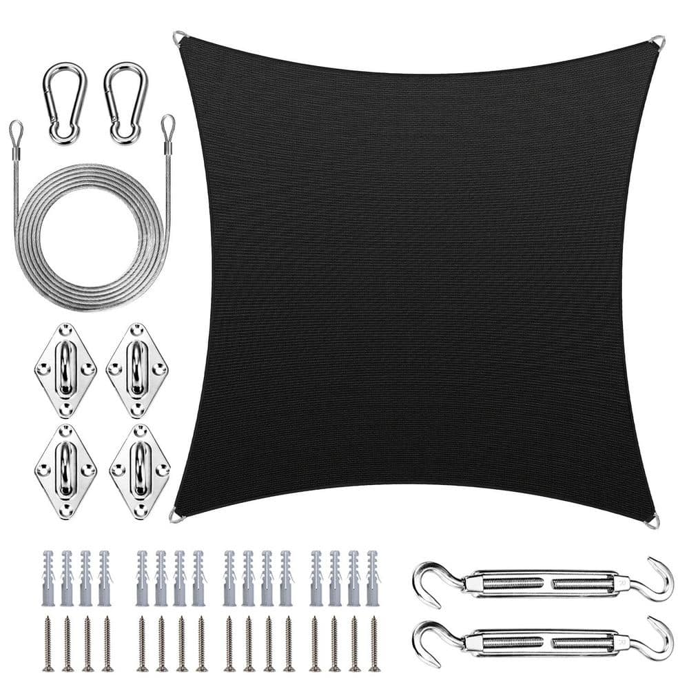 ROYAL SHADE Pro Ring 12 ft. x 12 ft. Square Sun Shade Sail with ...
