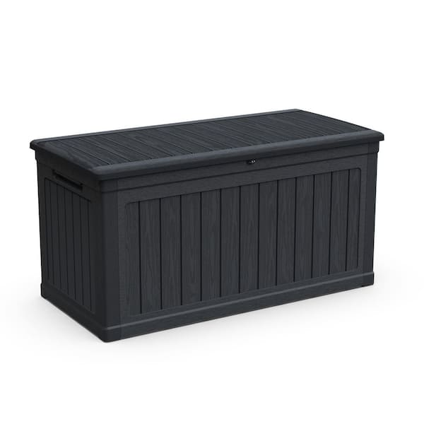 230 Gal. Polyester Deck Box, Outdoor Storage Deck Box Waterproof, Large Patio Storage Bin for ...