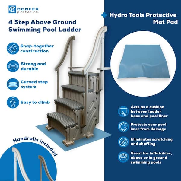 Blue Wave Easy Confer CCX-ADD Curved Add-On Step For Above Ground Pool ...