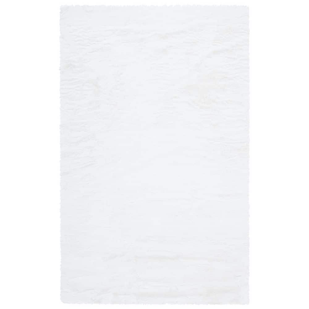 SAFAVIEH Faux Sheep Skin 4 ft. x 6 ft. Ivory Flokati Solid Area Rug ...