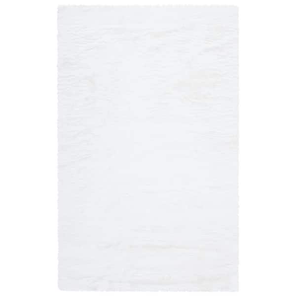 SAFAVIEH Faux Sheep Skin 4 ft. x 6 ft. Ivory Flokati Solid Area Rug ...