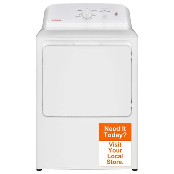 GE Hotpoint 6.2 cu. ft. vented Electric Dryer in White with Auto Dry ...