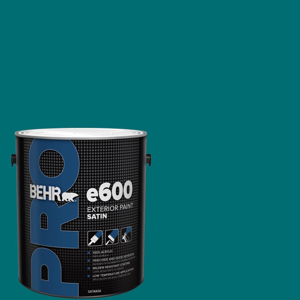 BEHR PRO 1 gal. #MQ6-35 Teal Motif Satin Exterior Paint PR64301 - The ...