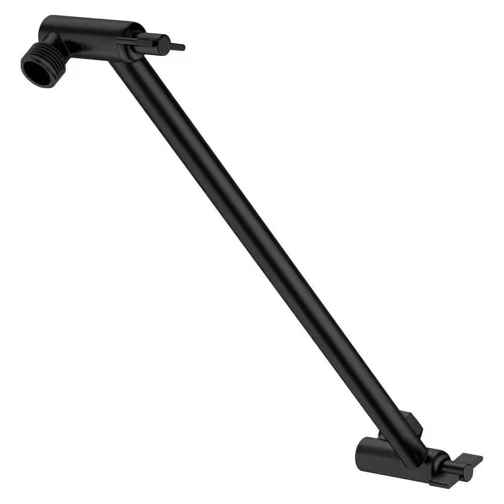 Logmey 14 in. Adjustable Extension Shower Arm Slide Bar in Black XY ...