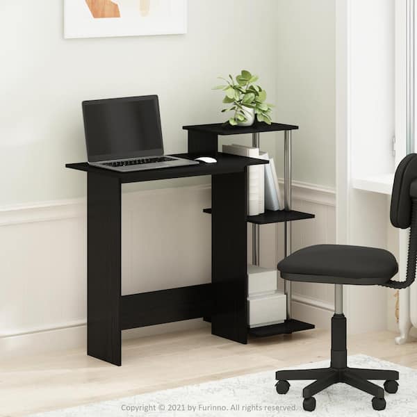 Furinno 40 in. Rectangular Americano/Stainless Steel Computer Desk with ...