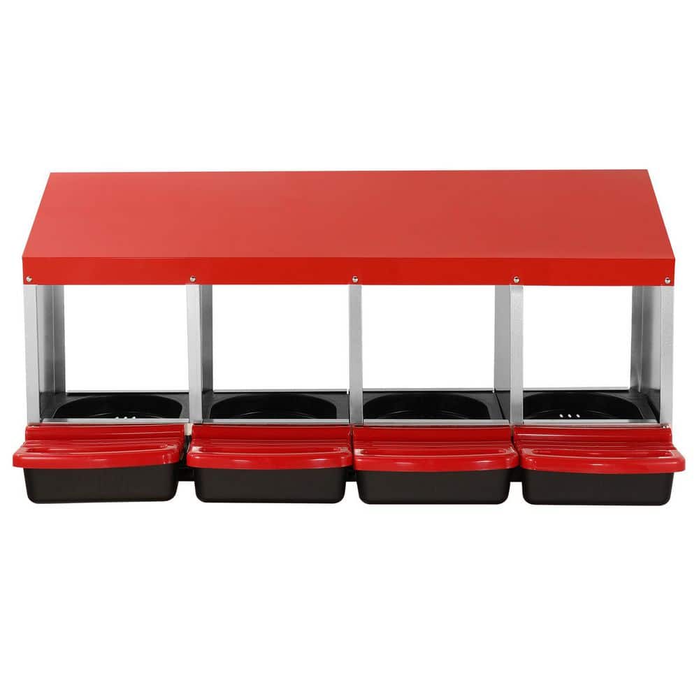 SKYSHALO Chicken Nest Box, 4-Compartment, 15 to 30 in. Corrosion-Resistant Metal Nesting Boxes ...