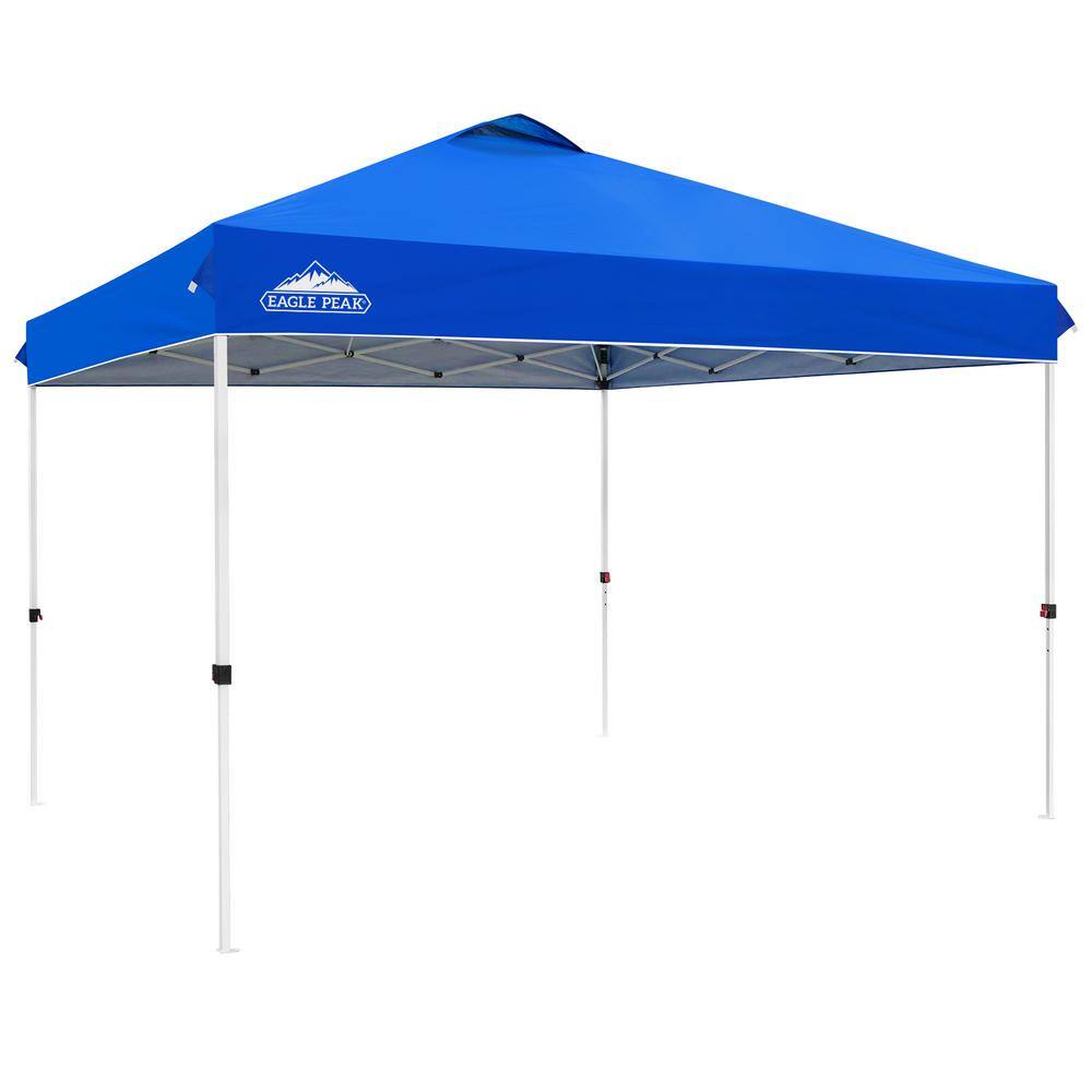 EAGLE PEAK 12 ft. x 12 ft. Straight Leg Pop-Up Canopy with 4-Sand Bags ...