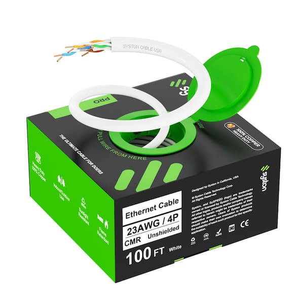 Have a question about Syston Cable Technology 100 ft. White CMR CAT6A 700 MHz 23 AWG Solid Bare ...