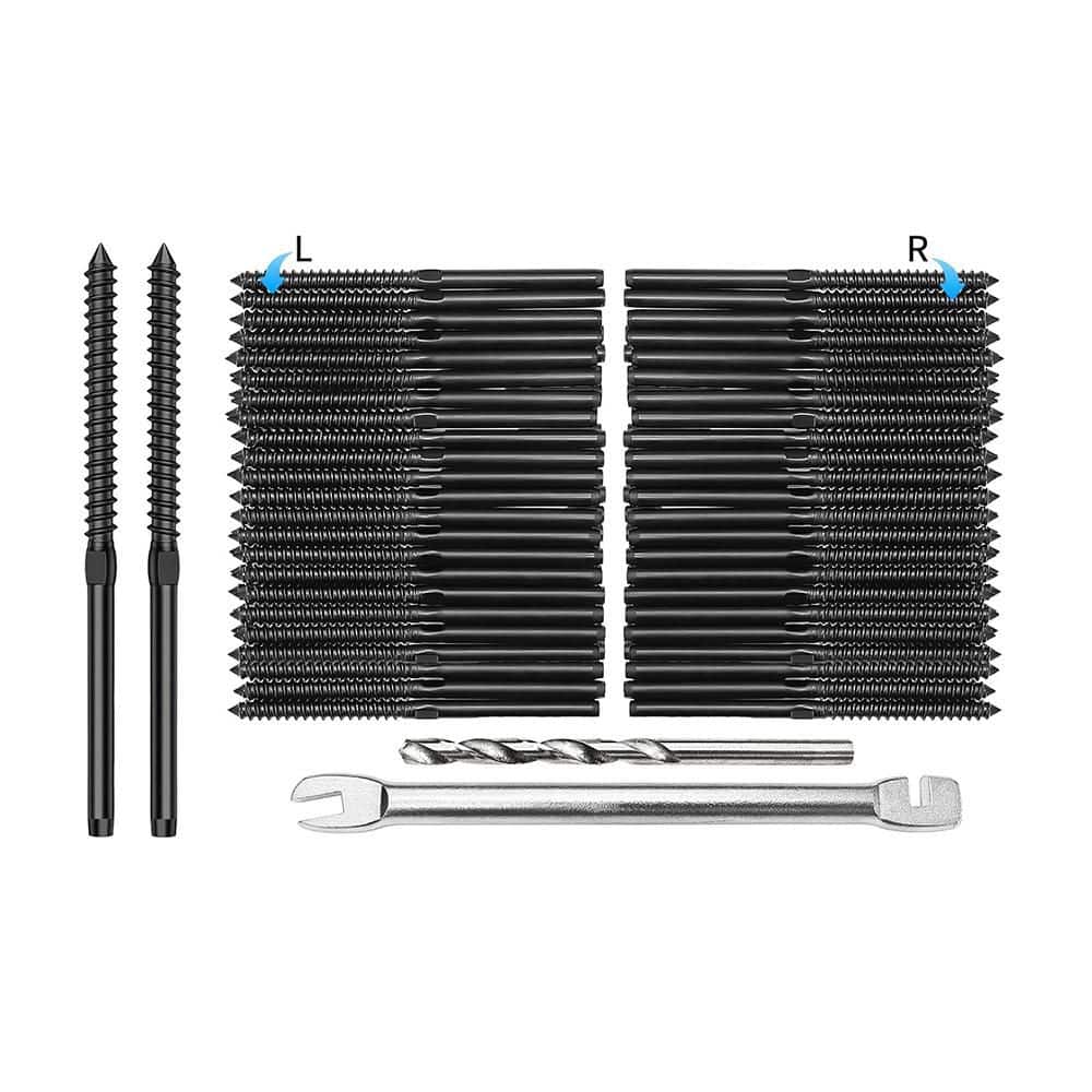 Afoxsos Stainless Steel Black Rust-Resistant Swage Lag Screws (80-Pack ...