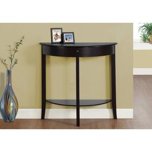 32 in. Espresso Standard Rectangle Console Table with Storage HD2408 ...