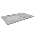 Dyconn True 63 in. W Solid Surface Vessel Vanity Top in Matt White with ...