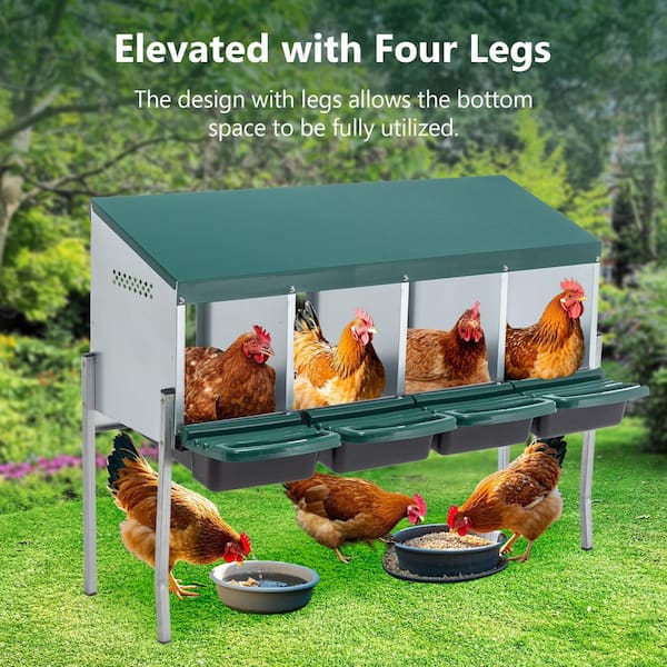 Thanaddo 4 Room Metal Chicken Nesting Boxes 4 Compartment Chicken Egg ...