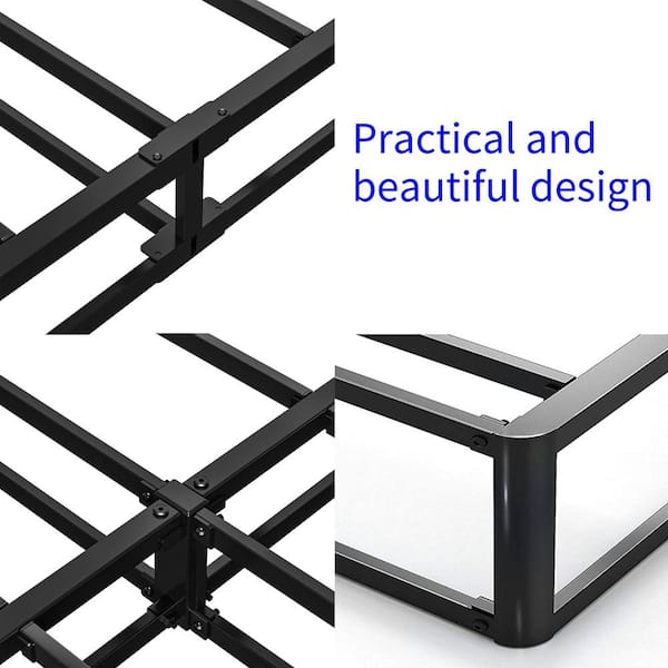 HOMZENE 7 in. H Full Box Spring, Heavy-Duty Metal Structure with Fabric ...