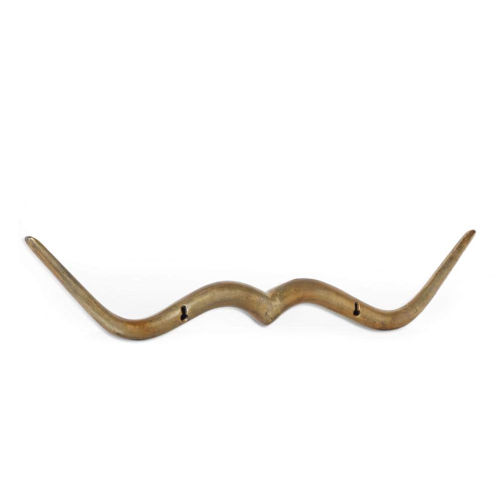 Vsmile Handcrafted Moustache Metal Wall Decor, Indoor Decor, Aged Brass ...