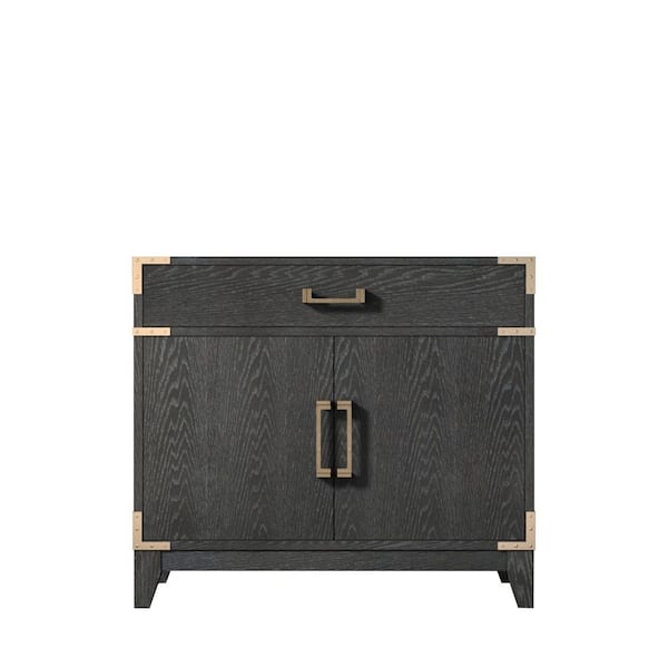 Lexora Fossa 36 in. Bath Vanity Cabinet without Top in Black Oak ...