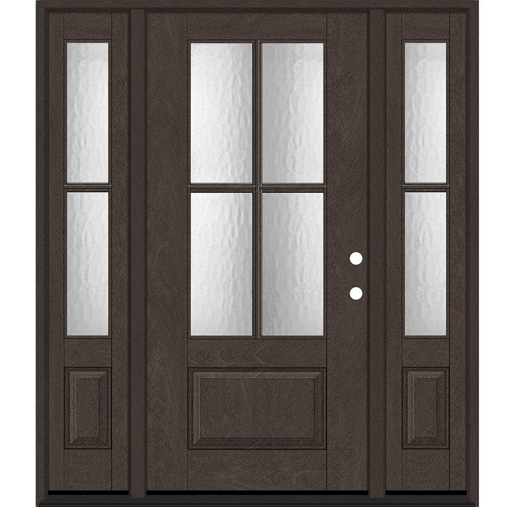 Steves & Sons Regency 68 in. x 80 in. 3/4Lite 4SDL Oasis Deco Glass ...