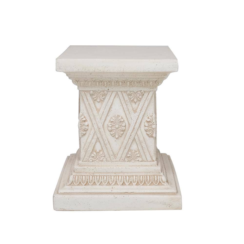 MPG 18 in. H Light Aged White Cast Stone Fiberglass Pedestal PF6652LAW ...