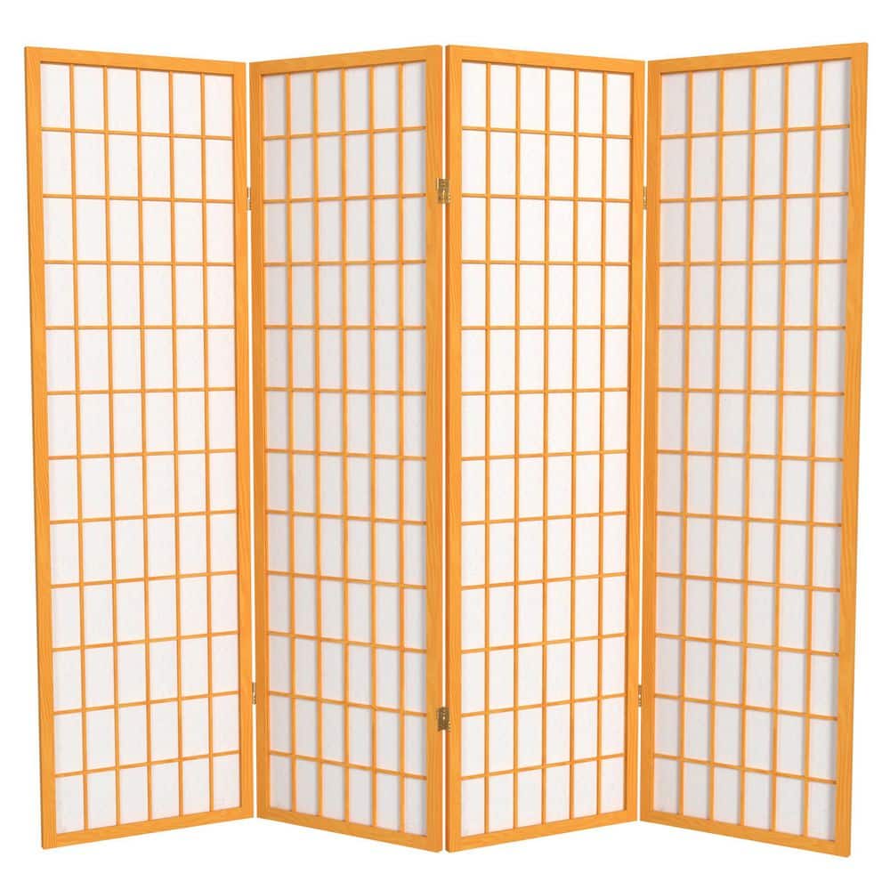Red Lantern 5 ft. Honey 4-Panel Room Divider WP60-HON-4P - The Home Depot