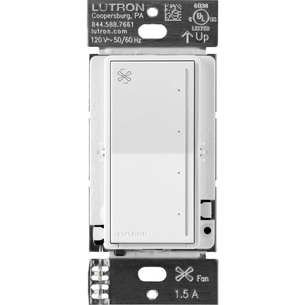 Lutron Sunnata Touch Fan Control, 4-Speed, 1.5 Amp/Single-Pole, Snow ...