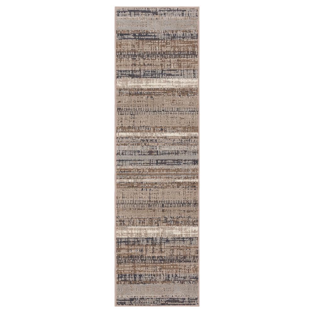 Mohawk Home Payette Brown 2 ft. 1 in. x 7 ft. 6 in. Transitional ...