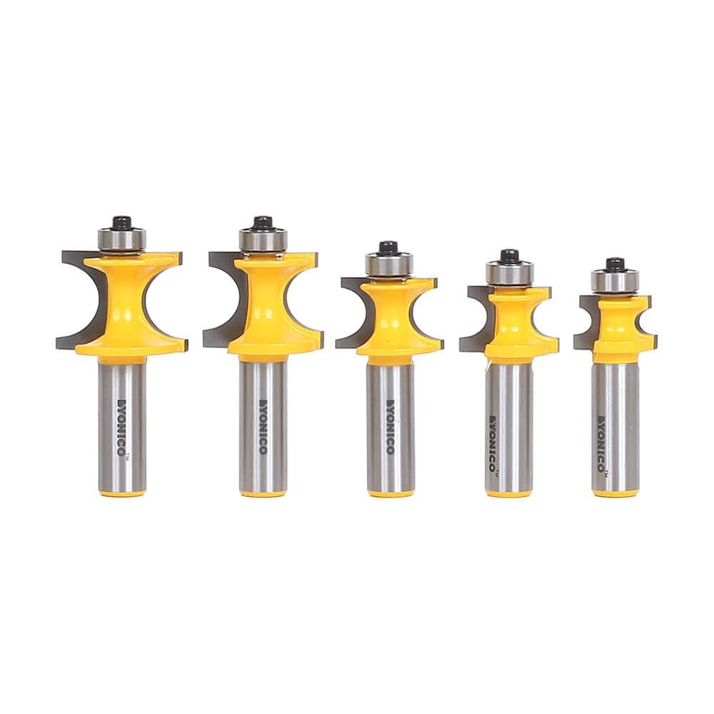 Yonico Corner Bead 1/2 in. Shank Carbide Tipped Router Bit Set (5-Piece ...