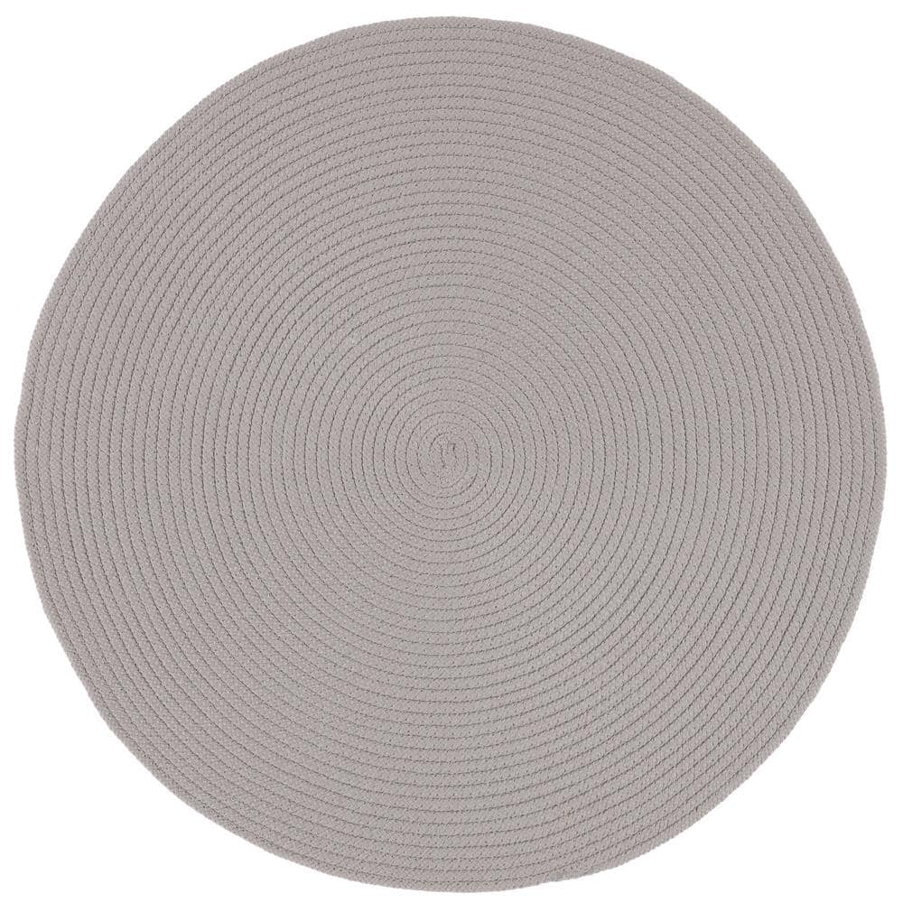 SAFAVIEH Braided Gray 4 ft. x 4 ft. Abstract Round Area Rug BRD402F-4R ...