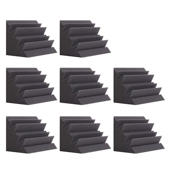 Laybus 8 in. x 8 in. x 12 in. Black Bass Traps Corner Studio Foam (8 ...