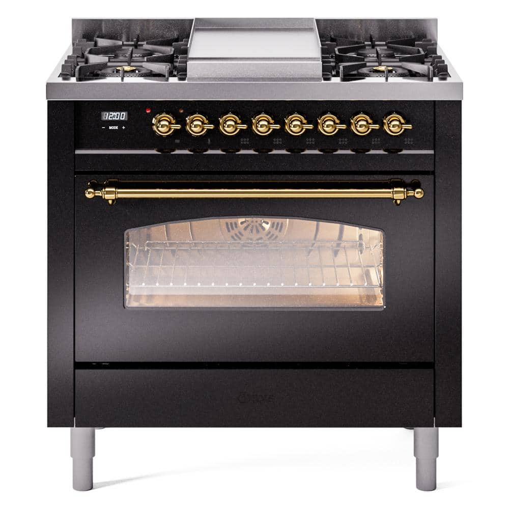 ILVE Nostalgie II 36 in. 6 Burner+Griddle Freestanding Dual Fuel ...