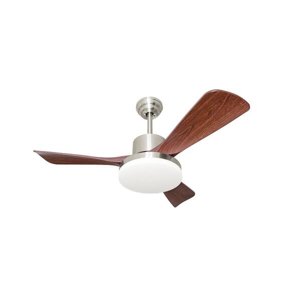 FIRHOT 42 in. Smart Indoor Nickel 6-Speeds Ceiling Fan with Integrated ...