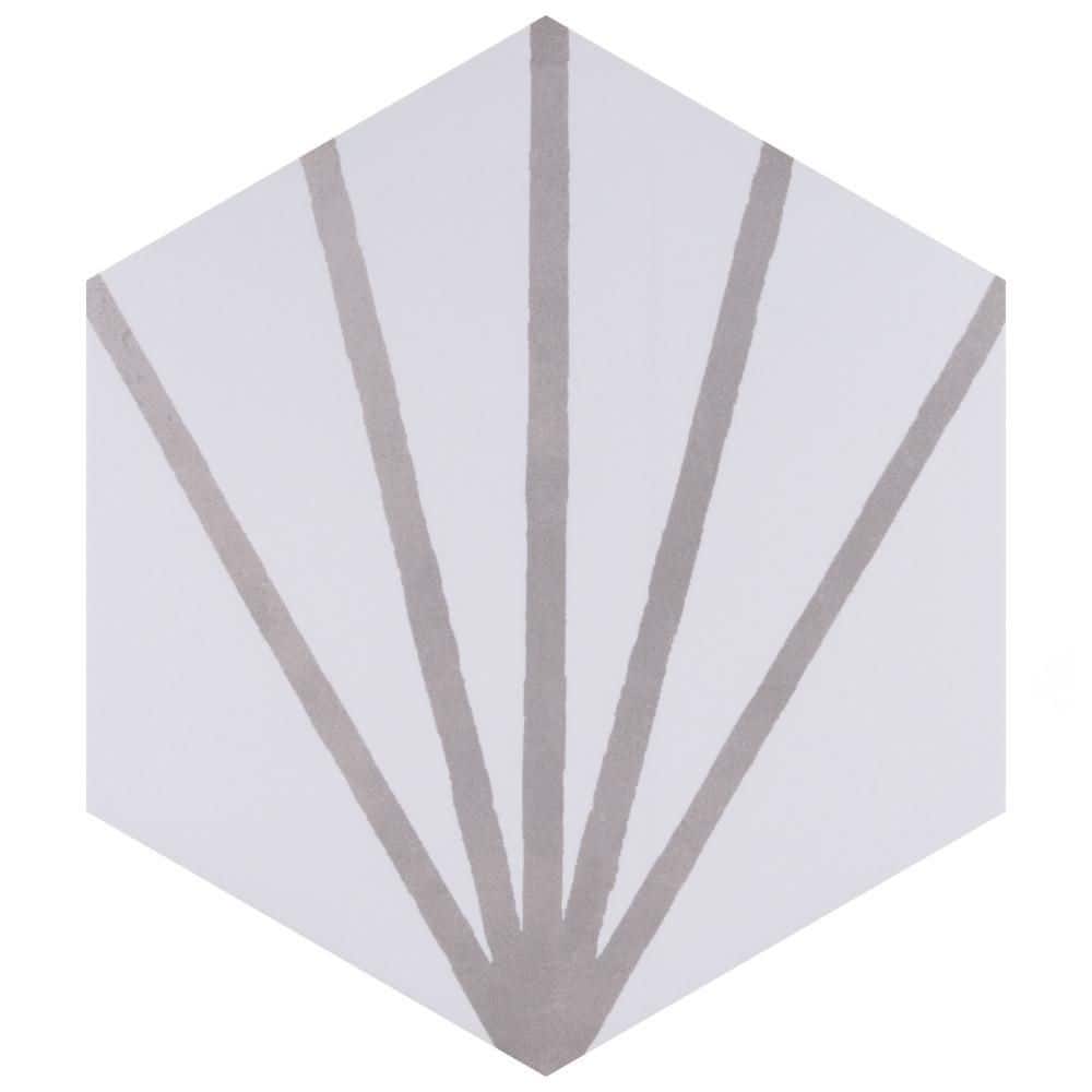 Merola Tile Horizon Dawn Hex Gris 7-3/4 in. x 9 in. Ceramic Floor and ...