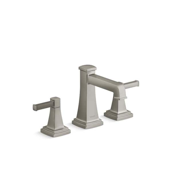 KOHLER Riff 8 in. Widespread Double Handle Bathroom Faucet in Vibrant Brushed Nickel 27399-4K-BN ...